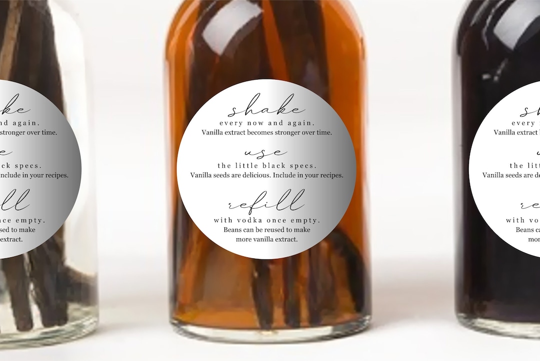 Round Homemade Vanilla Extract Instructions Label Template - Printable ...