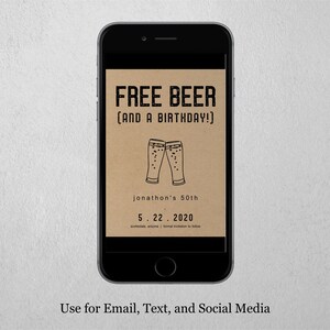 Free Beer Funny Save the Date Card, Printable Invitation Template ...