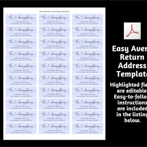 Return Address Label Template, Printable Envelope Label, Avery 1 X 2 5/ ...