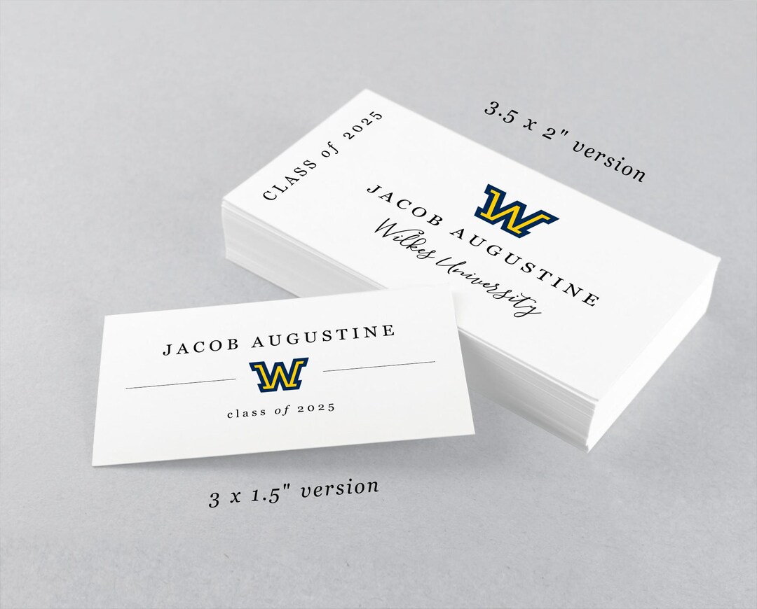 Graduation Name Card Insert With School Logo, Printable College High ...