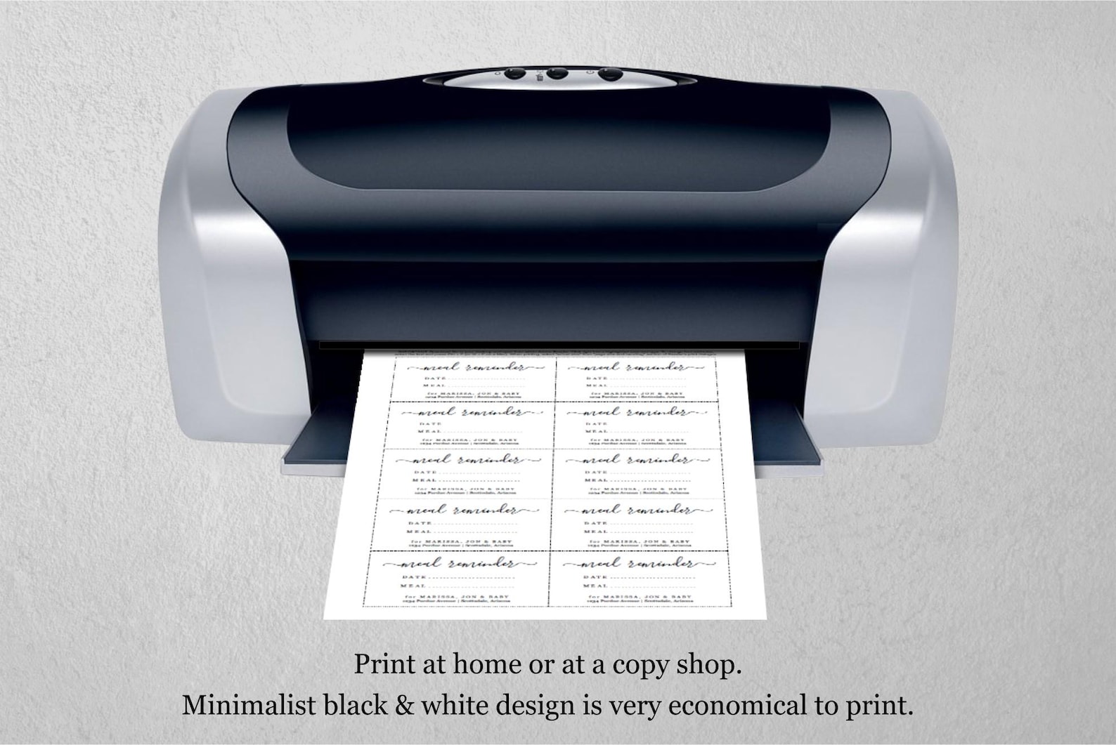 Meal Reminder Card Template, Printable Food Train Reminder, Simple ...