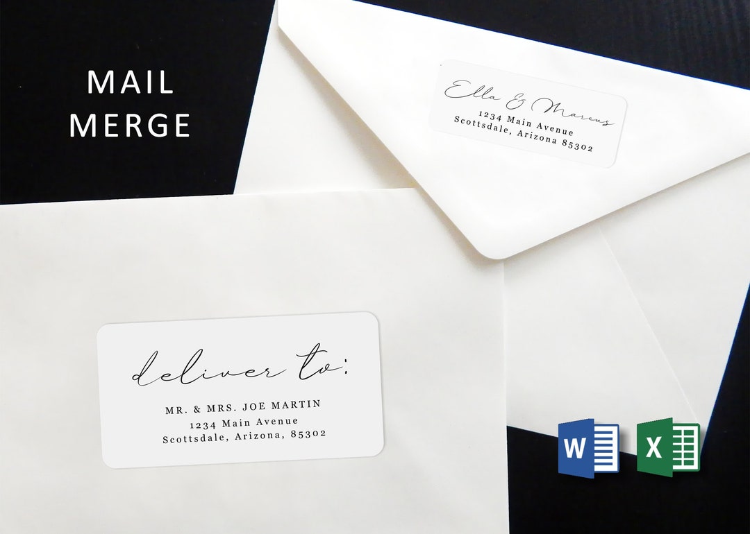 Mail Merge Address Label Template - Avery 2 X 4" - Microsoft Word ...