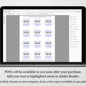 Salsa Label Template - Printable Mason Jar Homemade Salsa Canning Gift ...