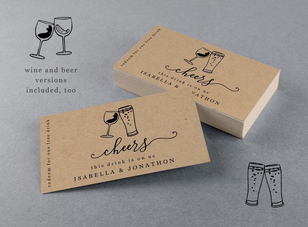 Printable Drink Ticket Template Customizable Free Alcohol Beer Wine