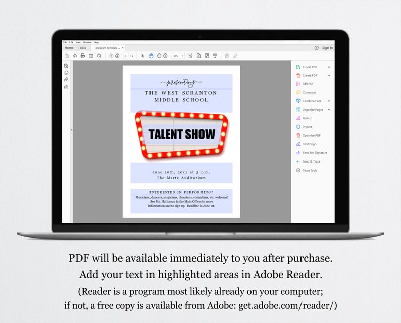 Talent Show Flyer Printable Template Editable 8.5x11 - Etsy