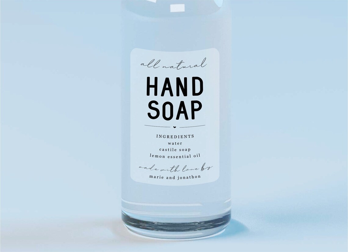 Homemade Hand Soap Label Template 2 X 3 2x3 - Etsy Canada