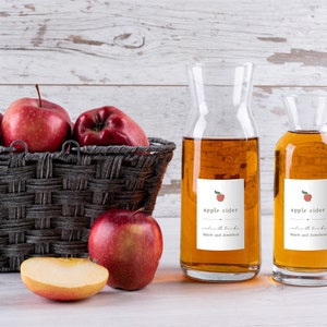 Homemade Apple Cider Label Template - Printable Hard Cider Bottle Gift ...