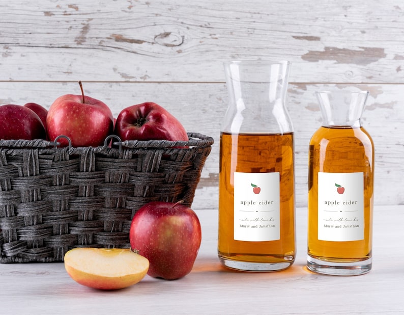 Homemade Apple Cider Label Template - Printable Hard Cider Bottle Gift ...