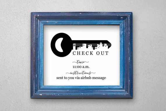 Check Out Time Sign Printable Template Airbnb Hotel Room - Etsy