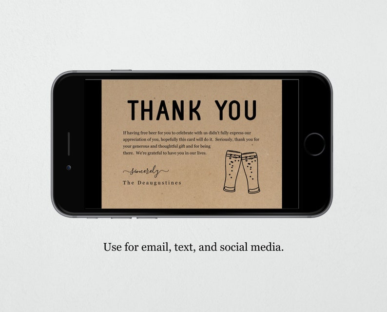 Funny Thank You Card Template Printable Editable Personalized - Etsy