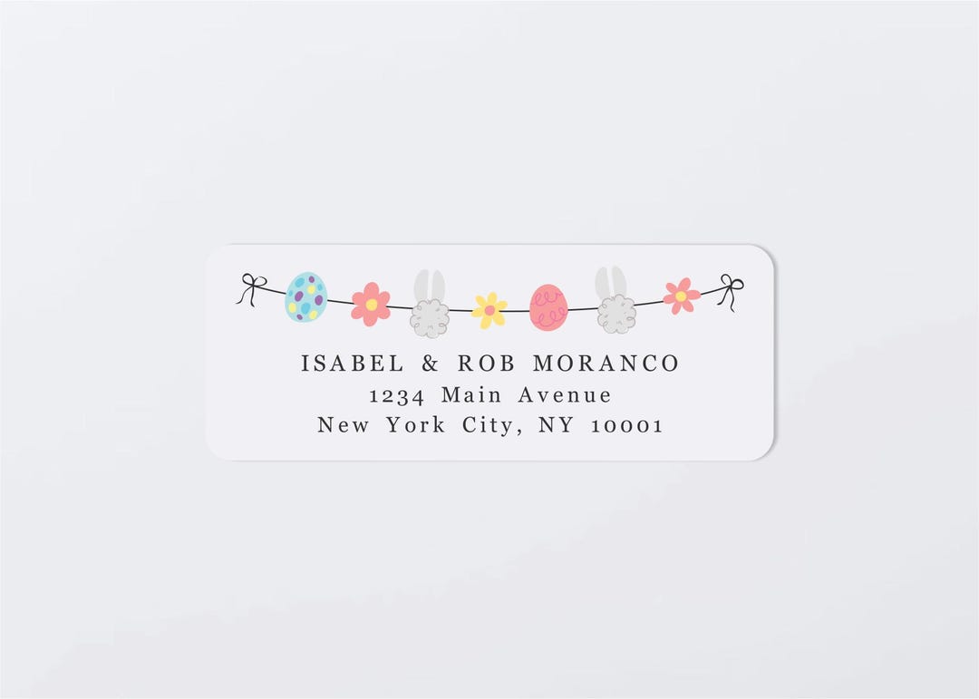Easter Address Label Template - Printable Envelope Return Address Label ...