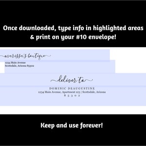 Business Envelope Template Printable Business Envelope Address Template ...