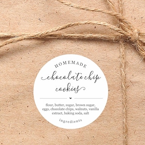 Homemade Food Label Template - Sticker / Tag, Round Printable Seal ...