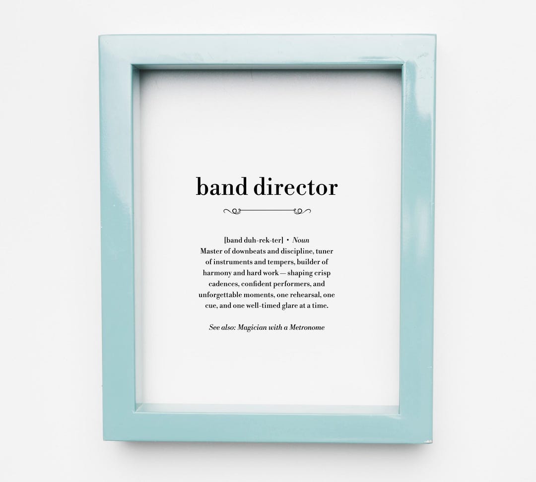 Band Director Gift Printable, Appreciation Gift, Definition Wall Art ...