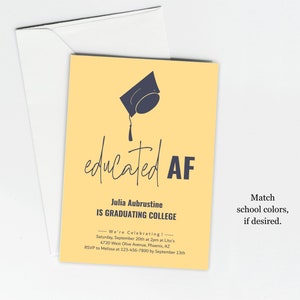 Funny Graduation Party Invitation Template, Printable 2025 Fun Educated ...