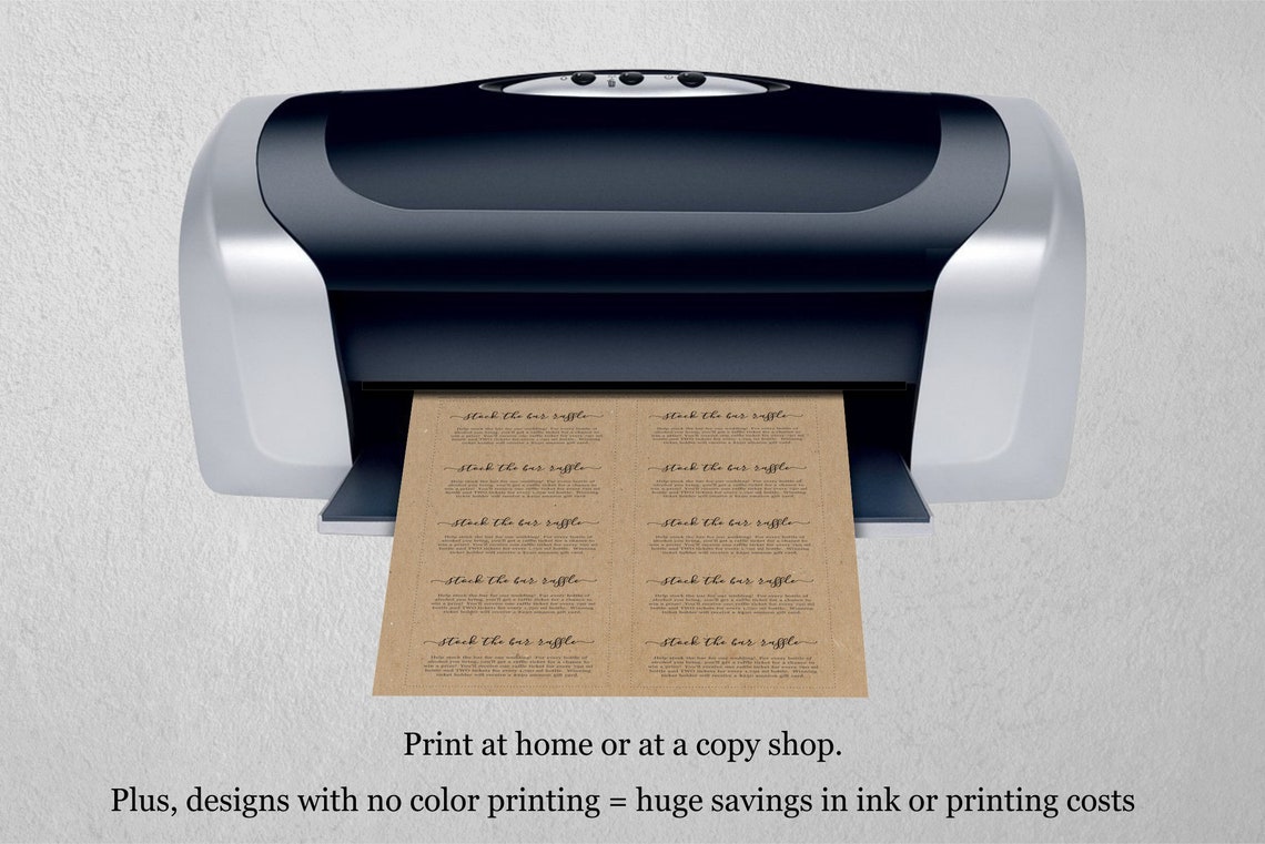 Stock the Bar Raffle Card Template, Printable Bridal Couple Shower ...