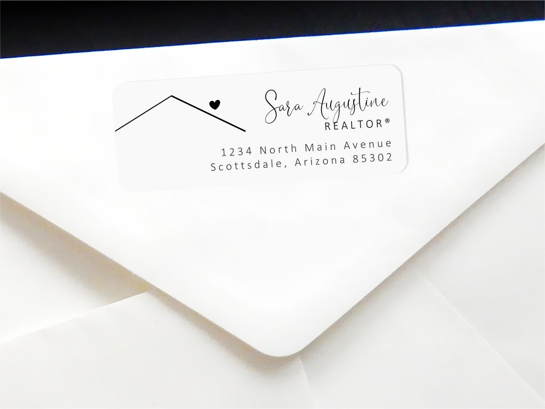Realtor Return Address Label Template, Printable Real Estate Agent ...