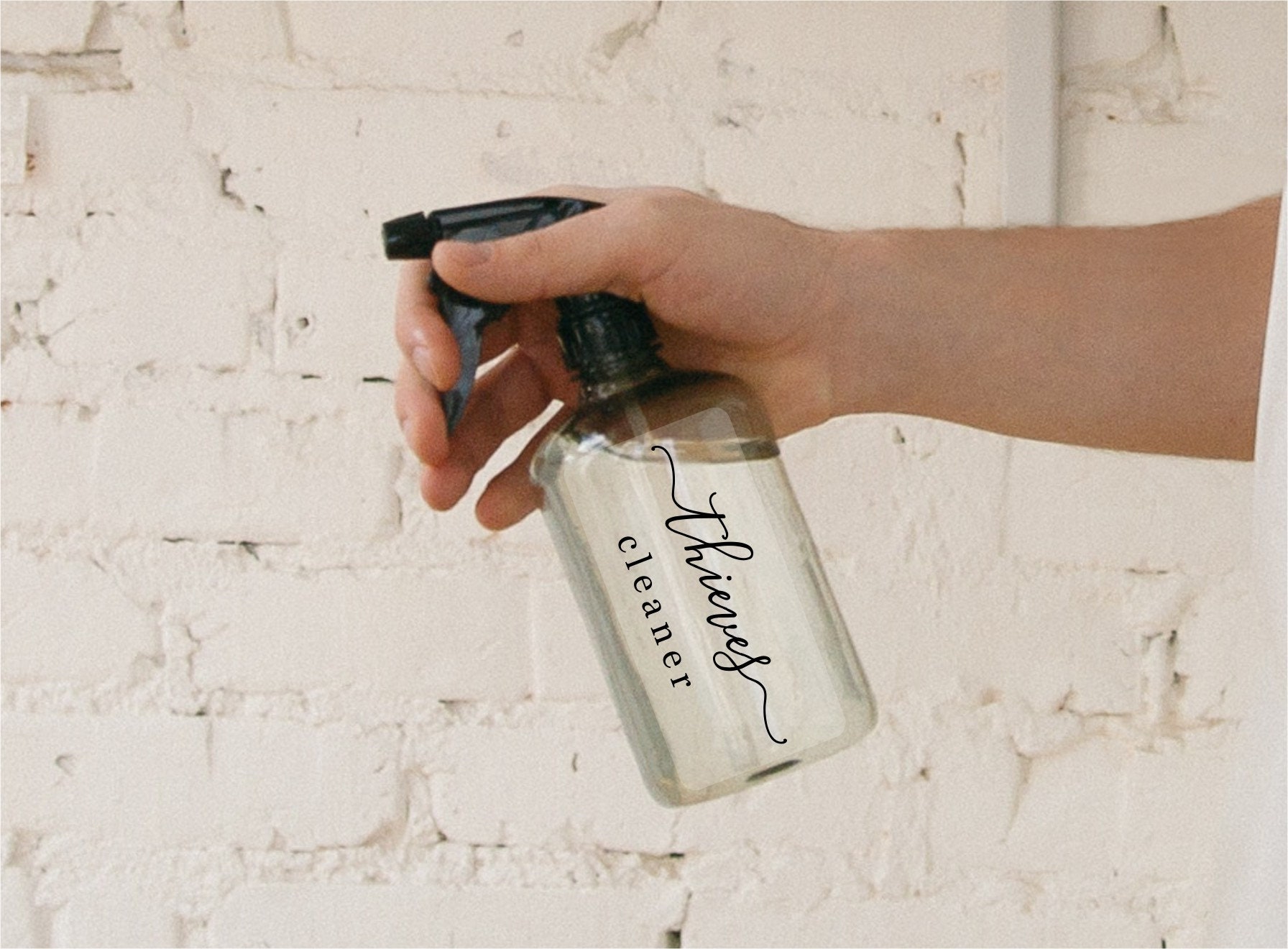 Editable Spray Bottle Label Template Essential Oil Thieves Cleaner 