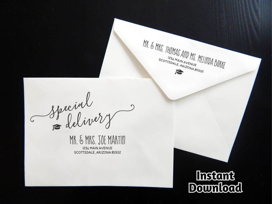 Graduation Party Envelope Template - Printable Address Template ...