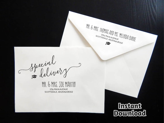 Graduation Party Envelope Template Printable Address - Etsy