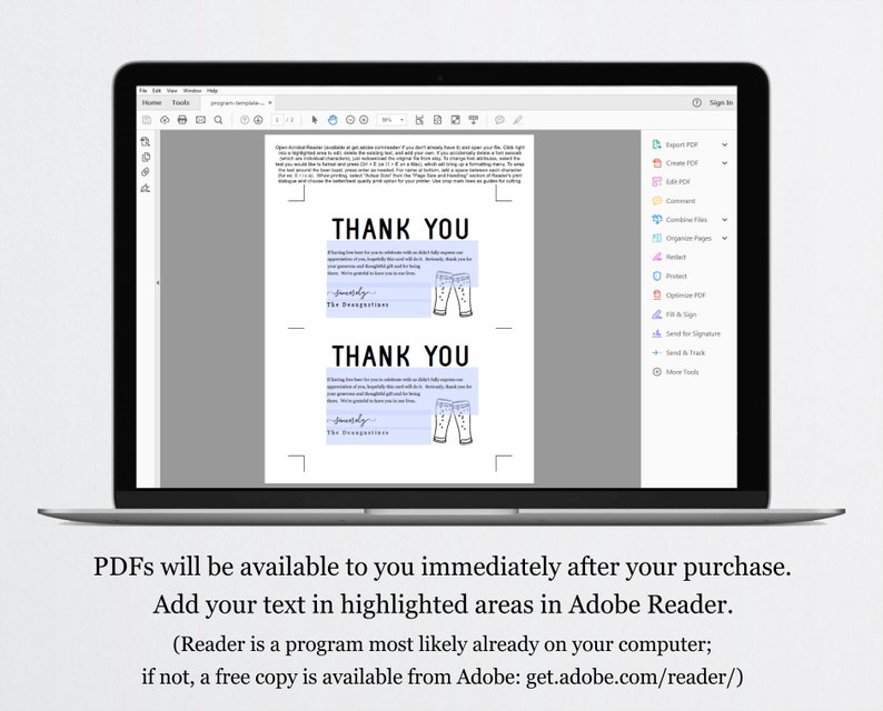 Funny Thank You Card Template Printable Editable Personalized - Etsy