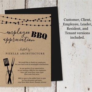 Customer Appreciation BBQ Invitation Template, Printable Company ...