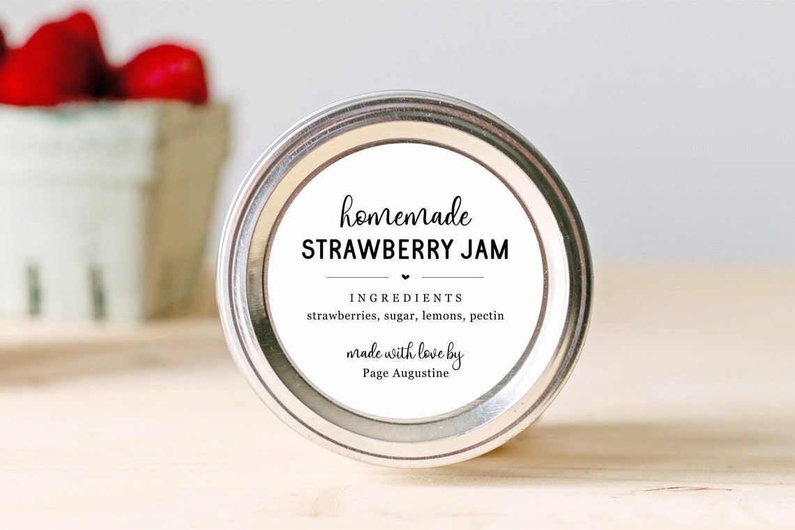 Jam Canning Label Template - Printable Mason Jar Homemade Food Gift ...