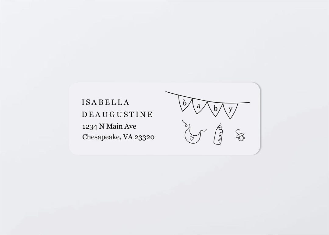 Baby Shower Address Label Template - Printable Envelope Return Address ...
