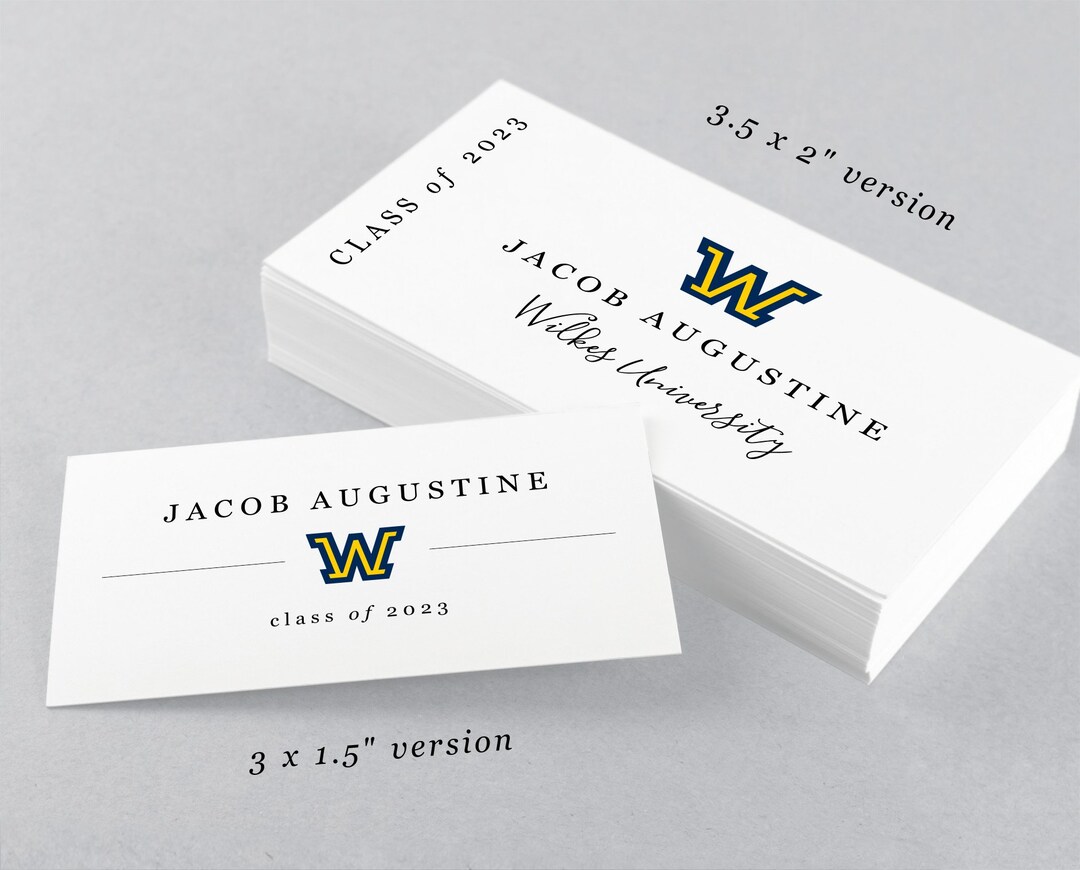 Graduation Name Card Insert With School Logo, Printable College High ...