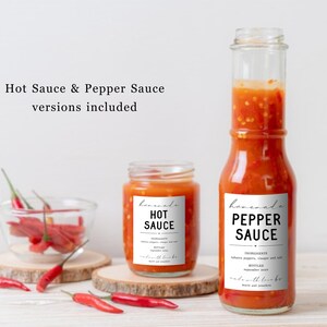Homemade Pepper Sauce Label Template - Printable Hot Sauce Gift Sticker ...
