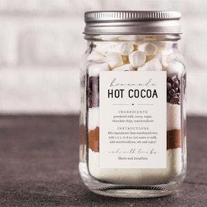 Hot Cocoa Mix Label Template - Printable Homemade Hot Chocolate Gift ...