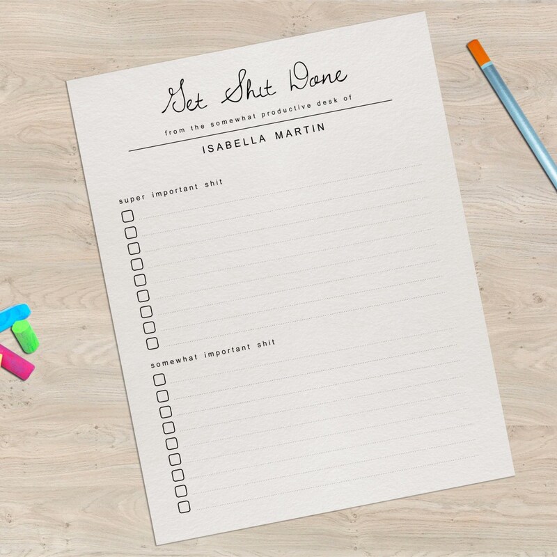 Shit List Printable - Etsy