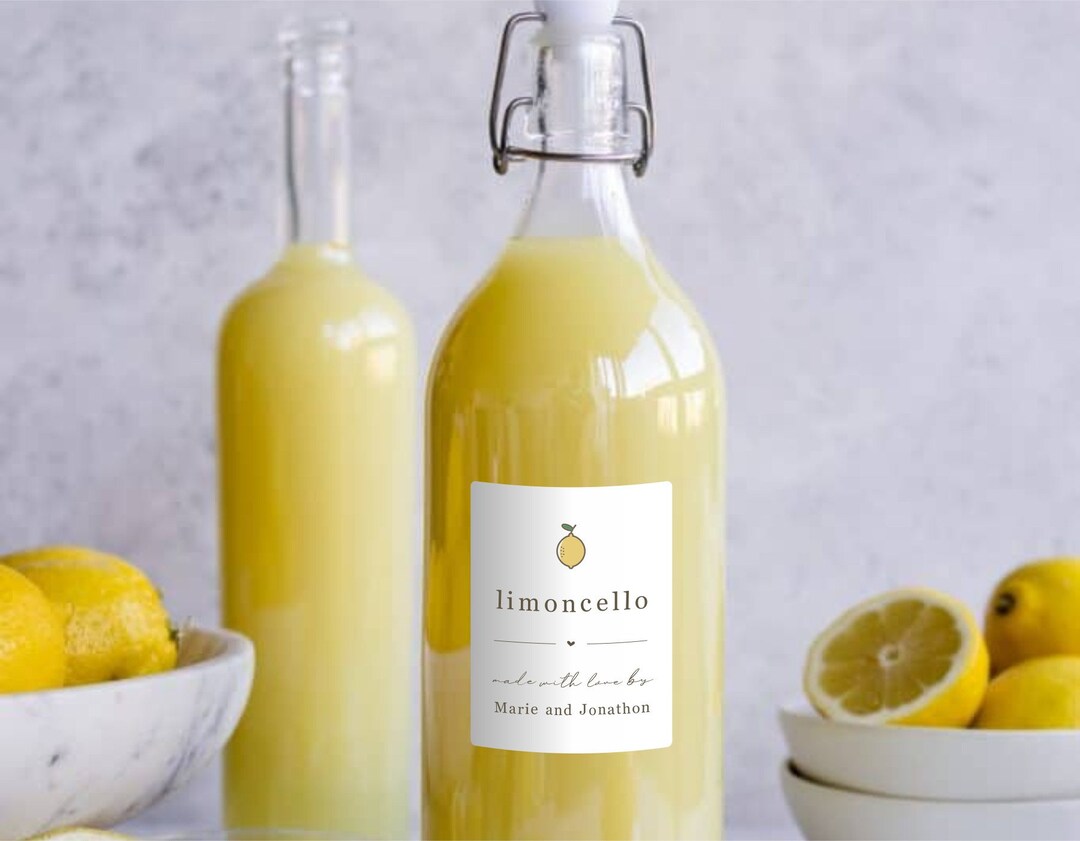 Homemade Limoncello Label - Set of 15 Personalized Gift Stickers ...