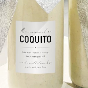 Homemade Coquito Label - Set of 15 Personalized Puerto Rican Eggnog ...