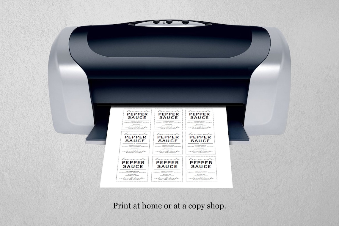 Homemade Pepper Sauce Label Template - Printable Hot Sauce Gift Sticker ...