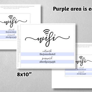 Wifi Password Printable Template - Wifi Password Sign / Print - PDF ...