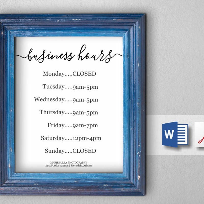 Business Hours Sign - Etsy