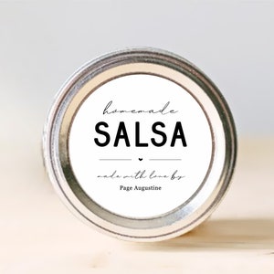Salsa Label Template - Printable Mason Jar Homemade Salsa Canning Gift ...