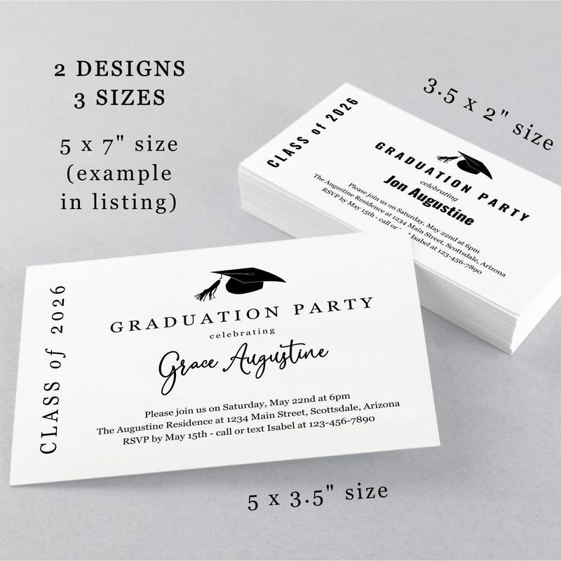 Graduation Party Inserts - Etsy