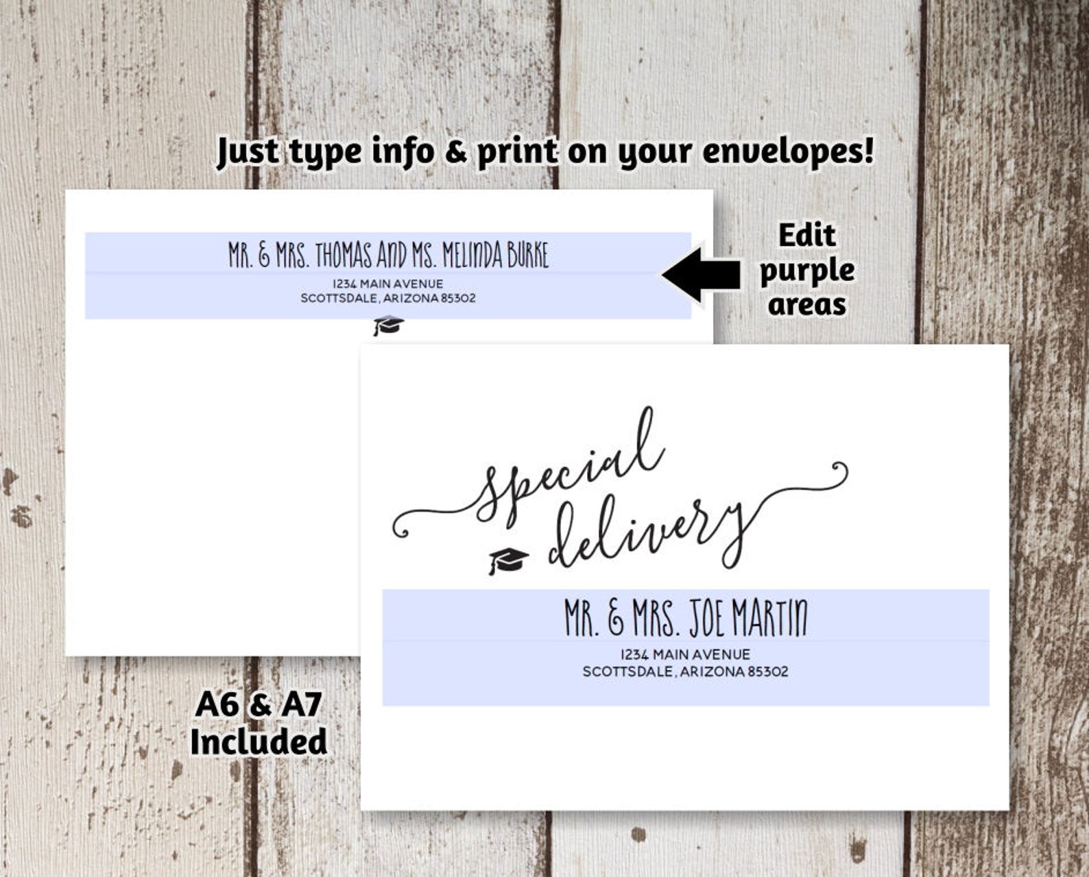 Graduation Party Envelope Template - Printable Address Template ...