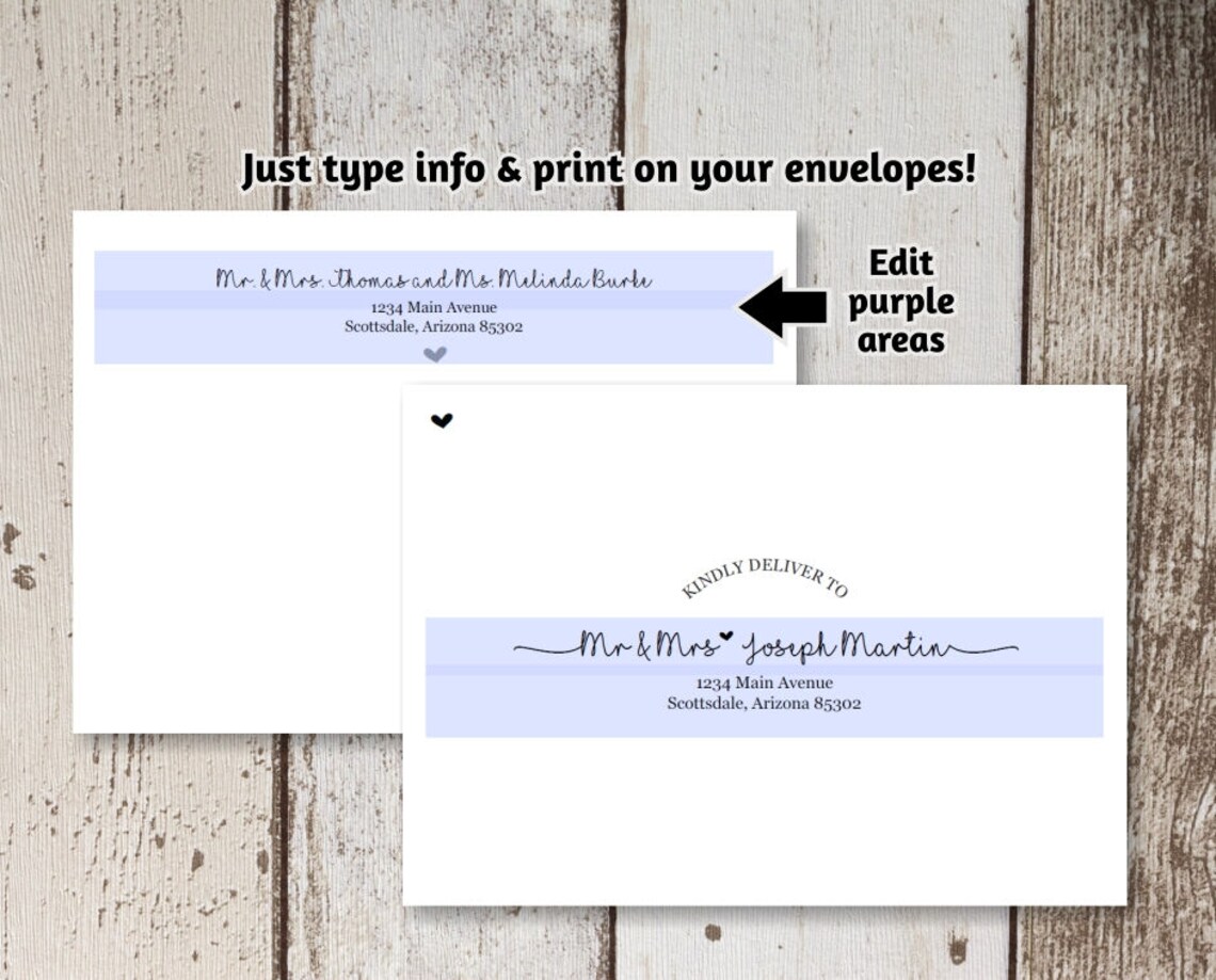 Wedding Envelope Template Printable Envelope Address - Etsy