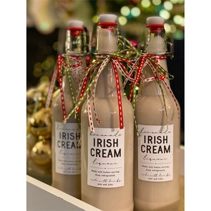 Homemade Irish Cream Liqueur Label Template - Printable Gift Bottle ...