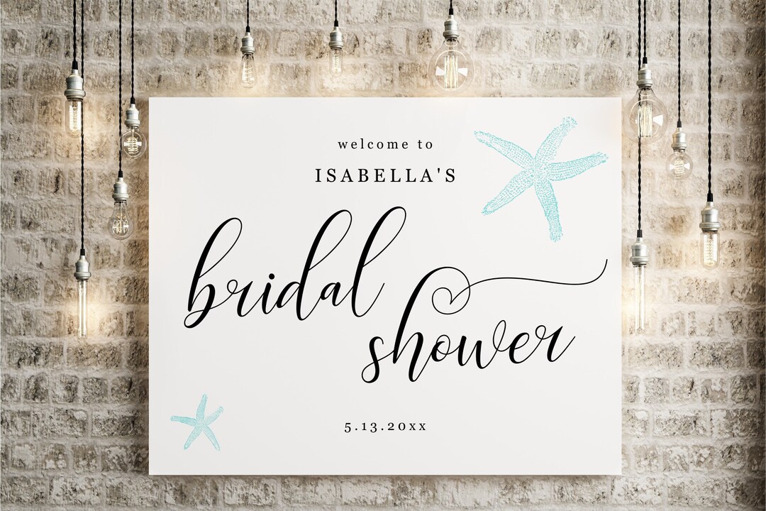 Beach Themed Welcome Sign Template - Bridal Shower, Birthday Party ...