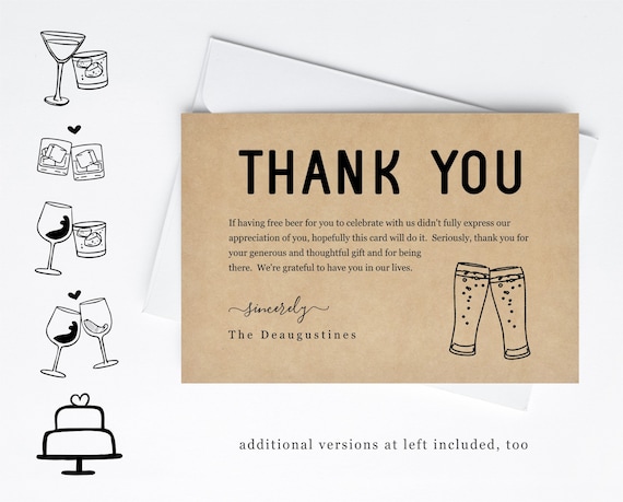Funny Thank You Card Template Printable Editable Personalized - Etsy ...