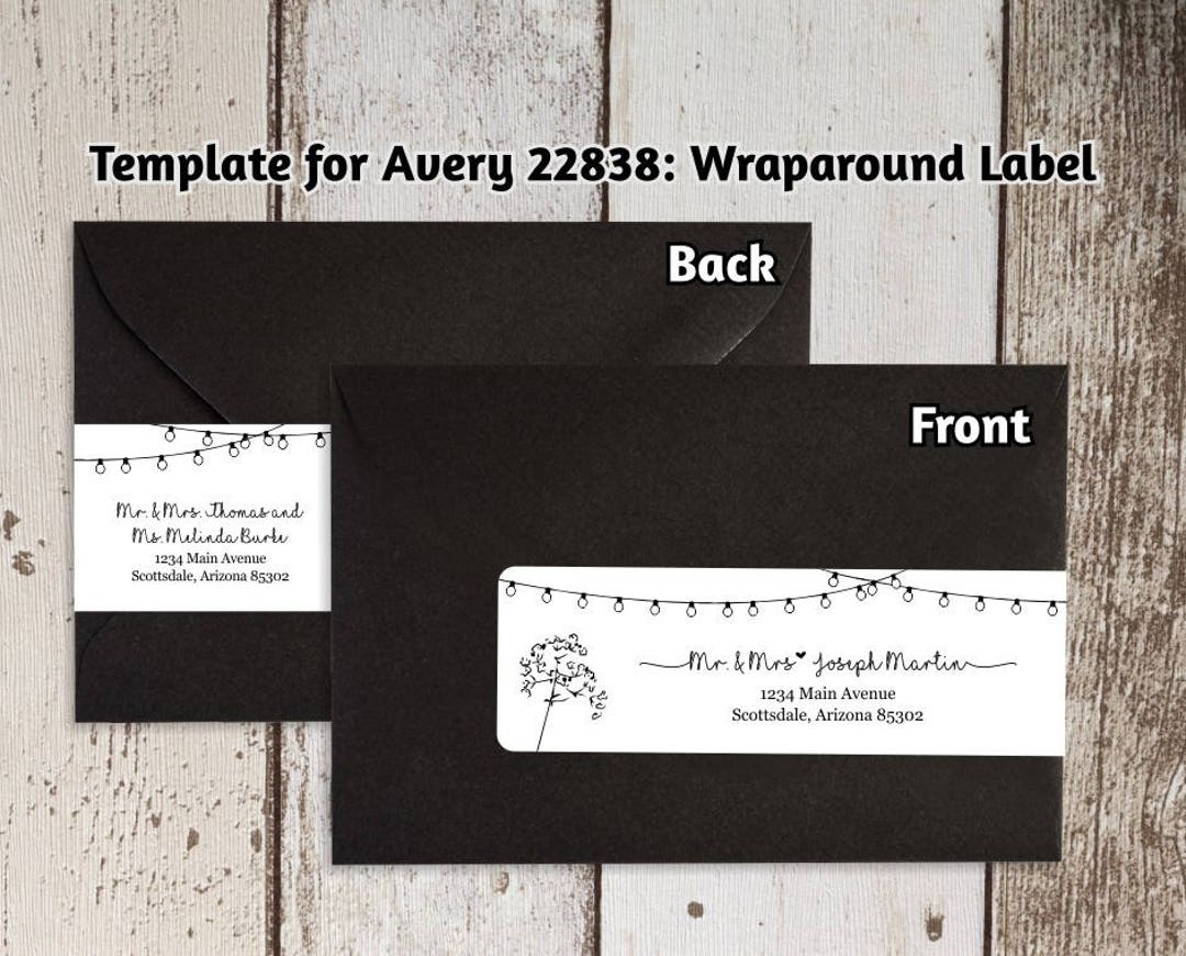 Printable Address Template for Envelope Wraparound Labels Avery 22838 ...