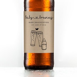Baby Brewing Beer Bottle Label Template - Baby Shower / Gender Reveal ...