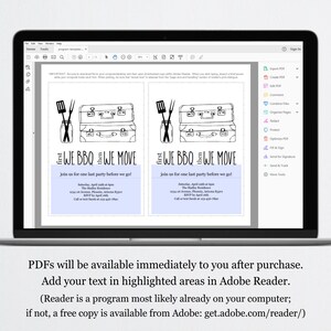 Going Away BBQ Invitation Template - Printable Farewell Barbeque Party ...