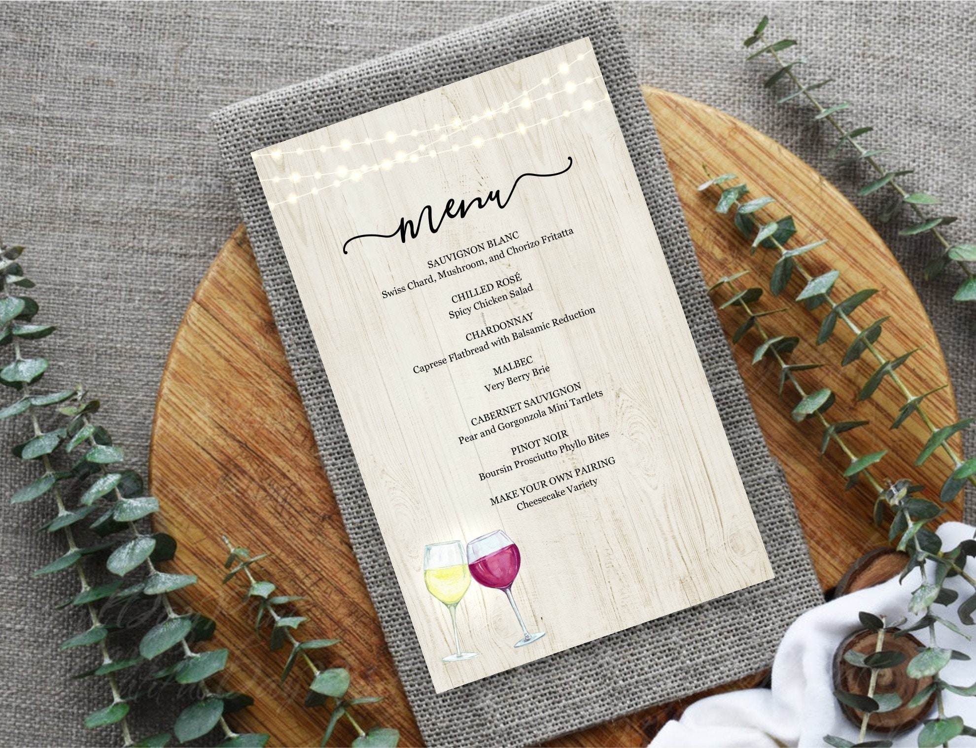 Printable Wine Menu Template Wine Bar Menu Wine Tasting Winery 