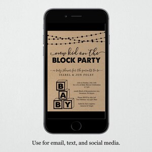 Baby Shower Block Party Invitation Template, New Kid on the Block ...