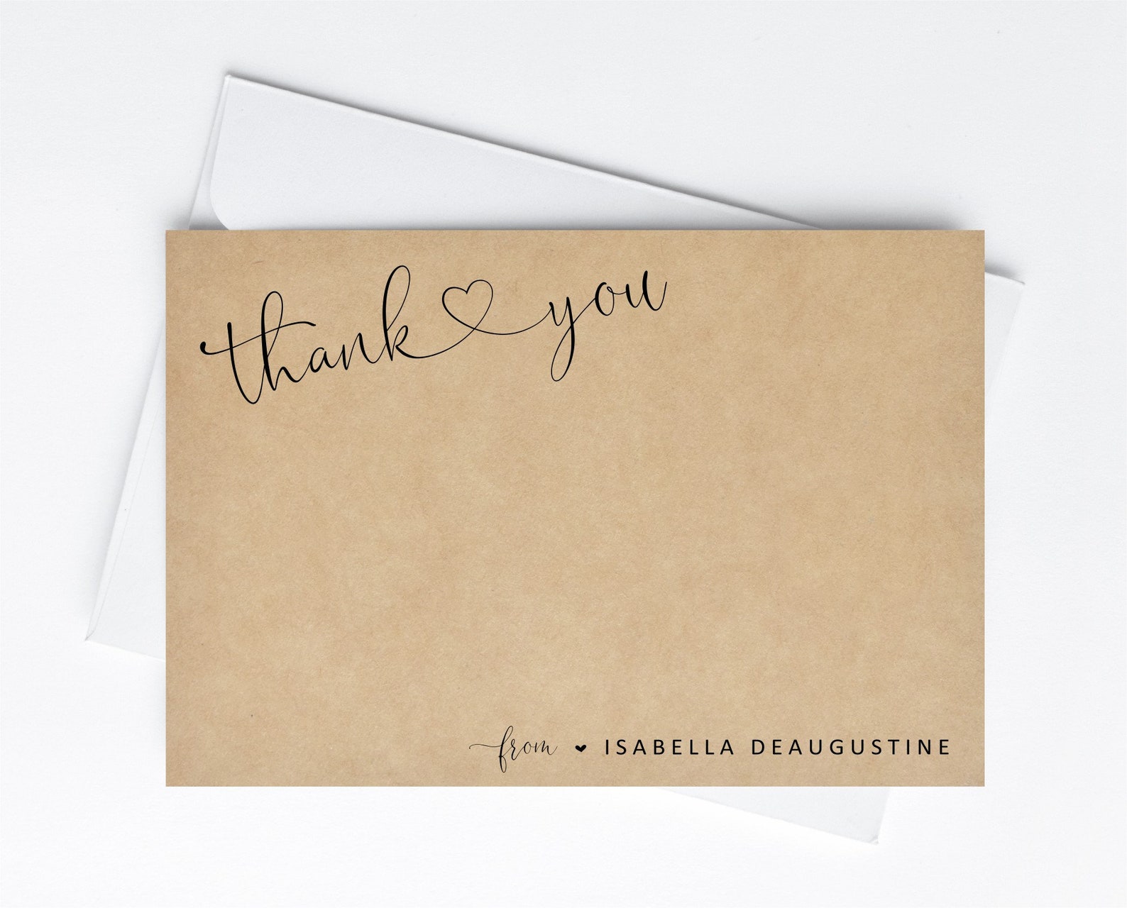 Personalized Thank You Card Template Printable Flat Thank You | Etsy